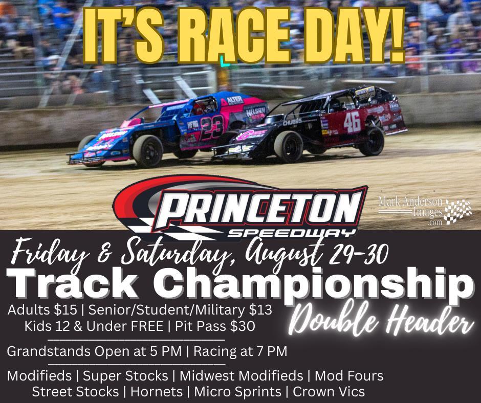 It's RACE DAY - Track Championship Double Header - Friday and Saturday