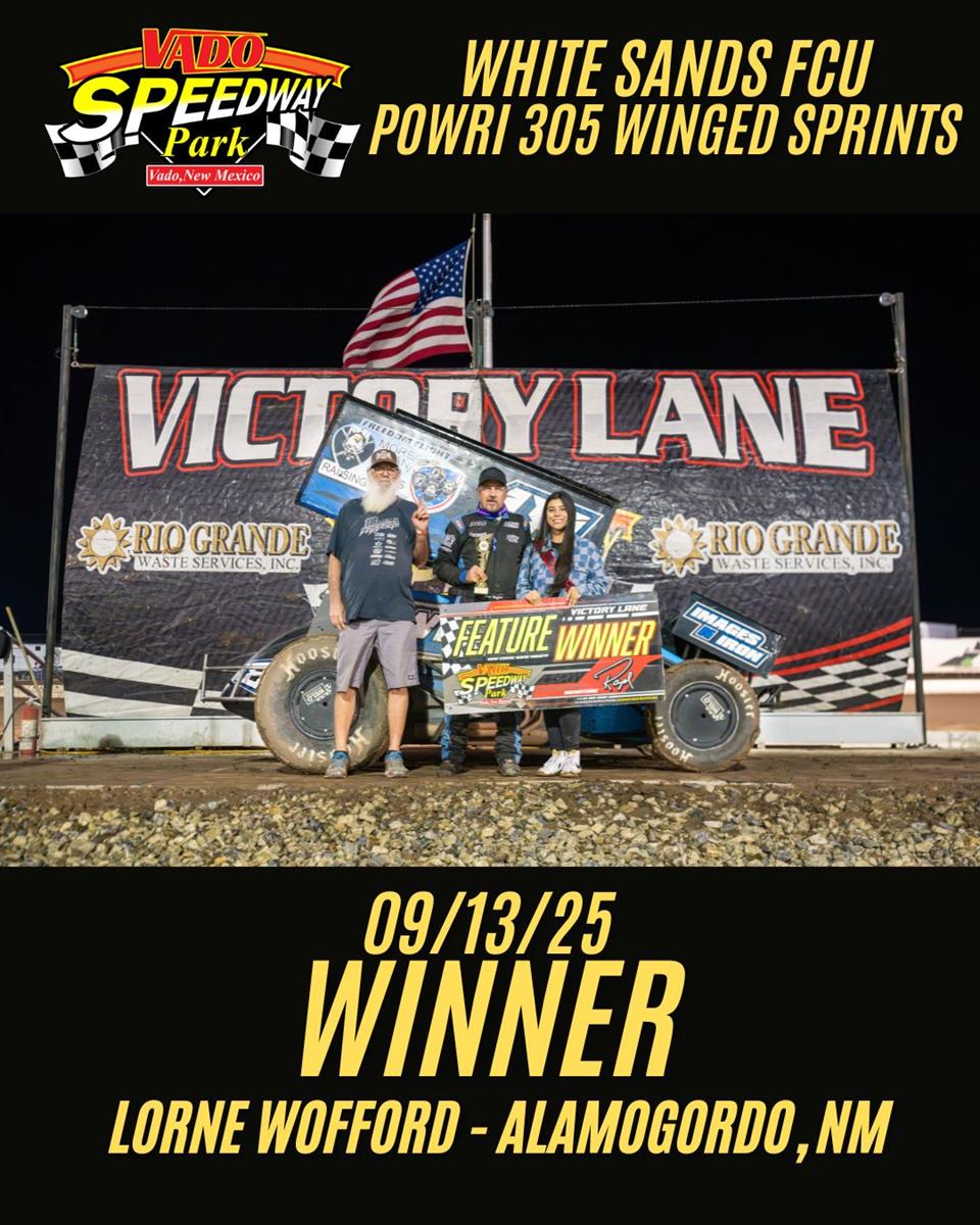 Lorne Wofford Wins with POWRi White Sands Federal Credit Union Vado 305 ...