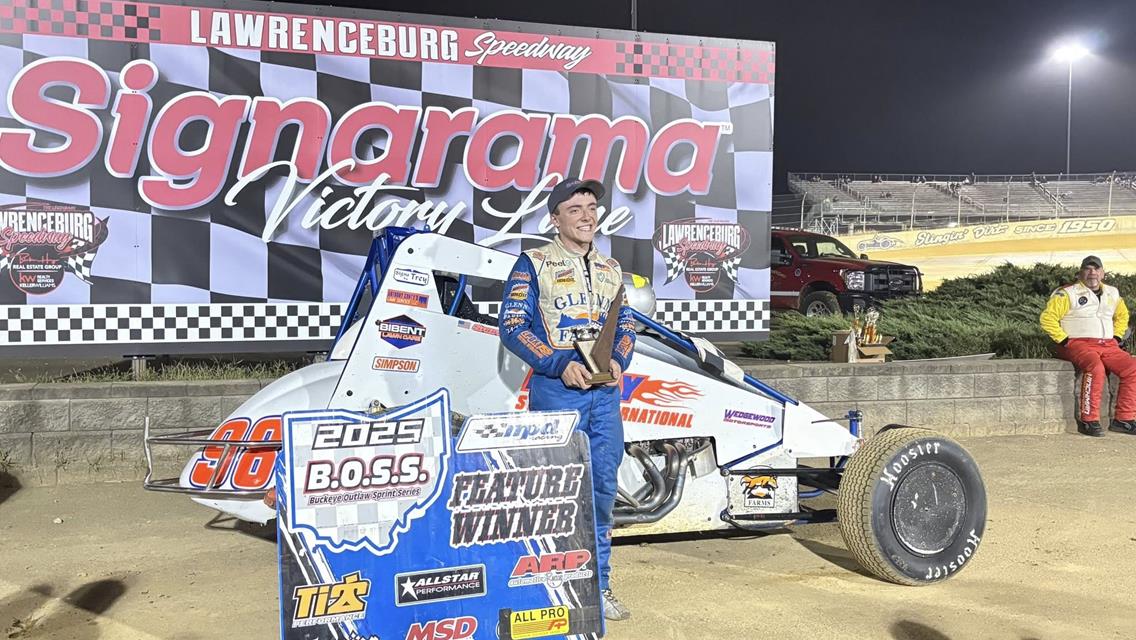 Saban Bibent Victorious with POWRi BOSS at Lawrenceburg Speedway